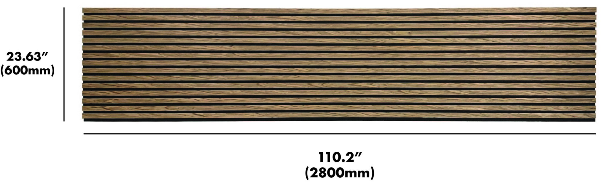 Edge - Wooden Wall Slats - White Oak (110", Wood-faced on all 3 slat ...