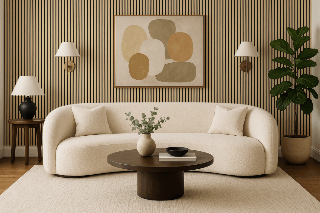 Edge Wooden Wall Slats - White Oak Design
