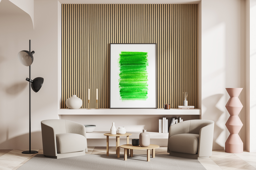 Edge - Wooden Wall Slats - White Oak (110", Wood-faced on all 3 slat ...